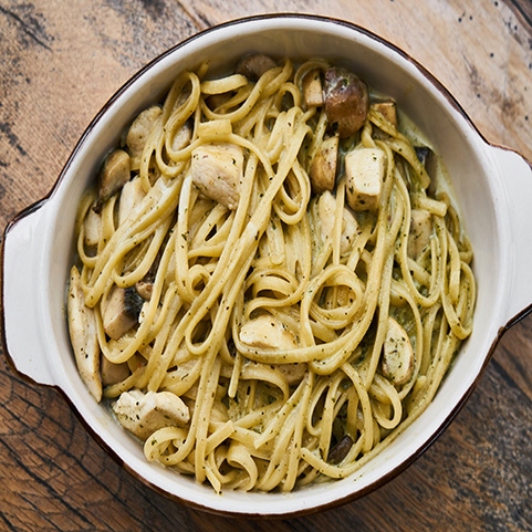 Mushroom, Walnut & Pesto Pasta - Scottish Slimmers