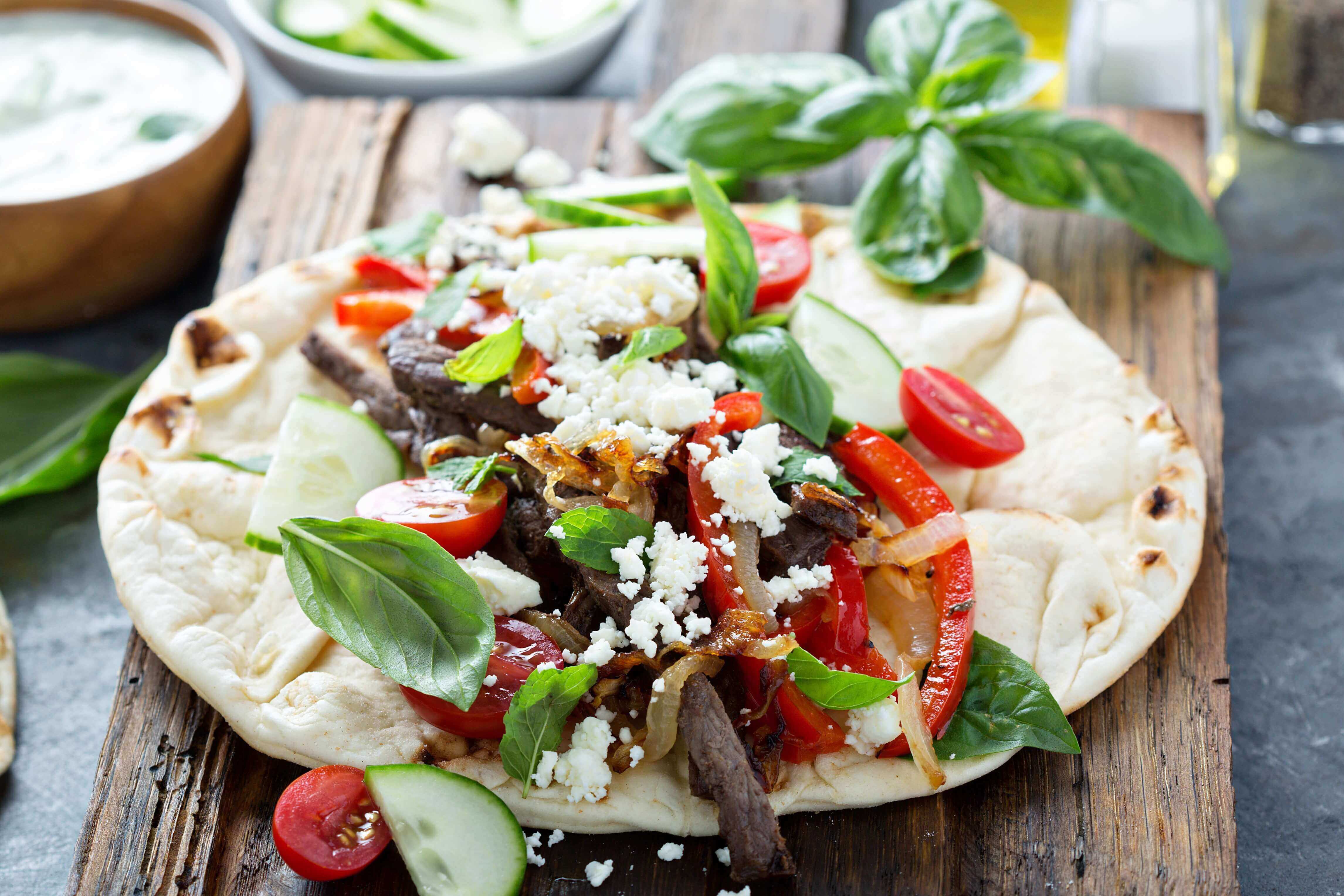 Roasted Vegetable and Feta Pitta Bread - Scottish Slimmers
